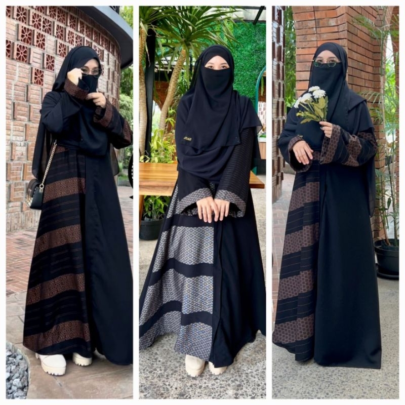 HITAM Latest abaya hasna hikmat abaya SAUDI gamis ORI ALNOOR NIQOB ...