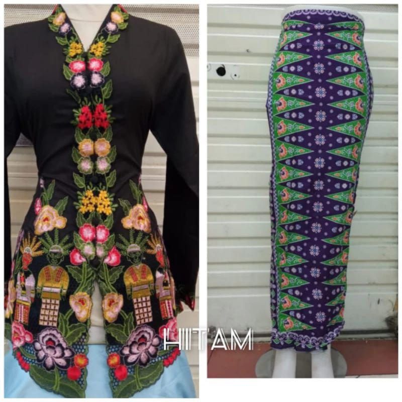 Encim Kebaya Set with Ondel-Ondel Motif Long Sleeve / Modern Party ...