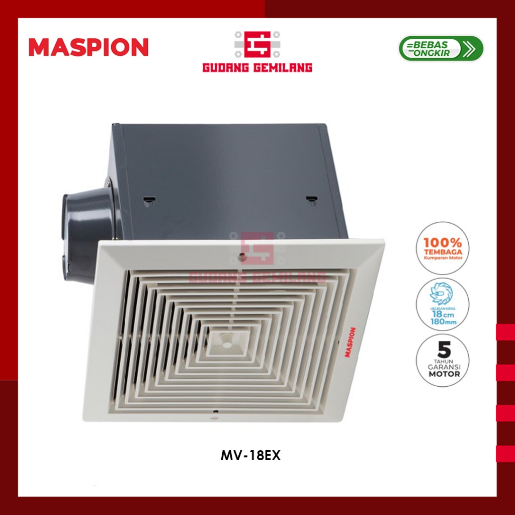 Ventaliting Fan Exos Exhaust Fan Ceiling Fan MV-18EX MASPION | Shopee ...