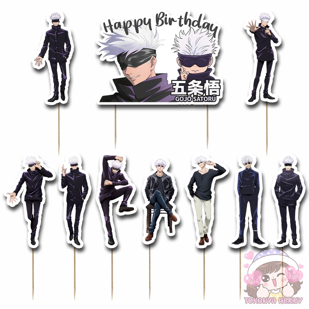 Cake Topper Birthday Cake Decoration with JUJUTSU KAISEN ANIME GOJO ...