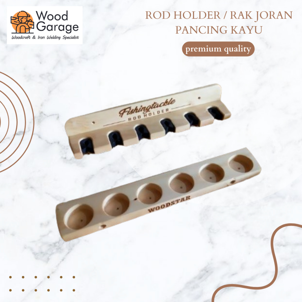 Rod holder / fishing Rod rack made of Dutch teak wood | Shopee Malaysia