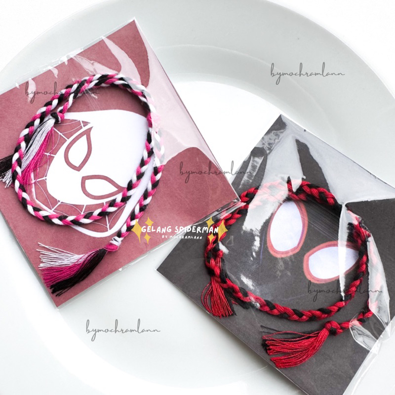 Spiderman Series Miles & Gwen Thread Rope Braided Bracelet / Spiderman ...