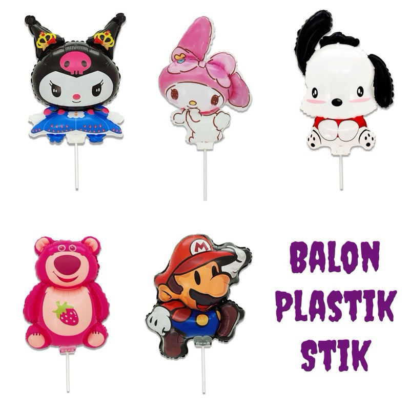 Kuromi Mario Lotso My Melody Pochacco Mickey Minnie Stick Balloon ...