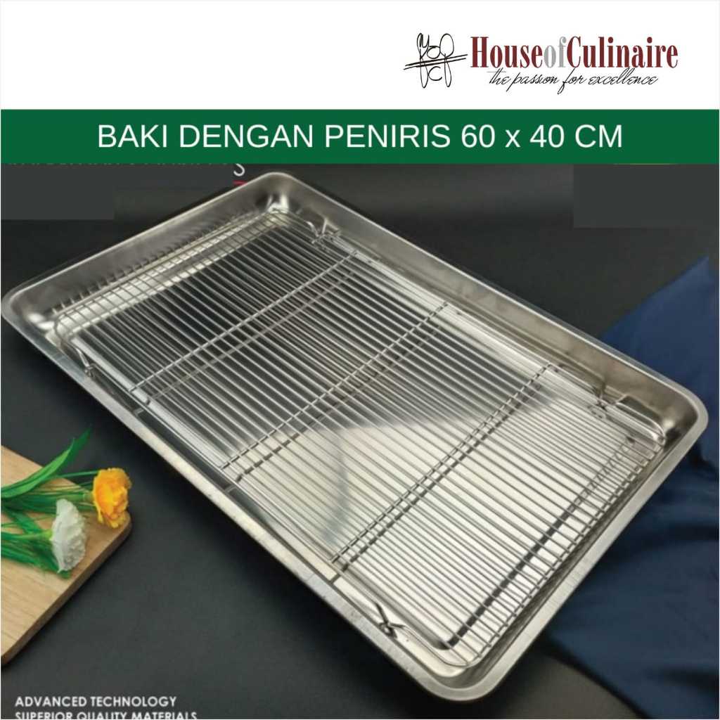 Stainless Tray Tray 60 x 40 cm With Drainer Cooling Tray Set | Shopee ...