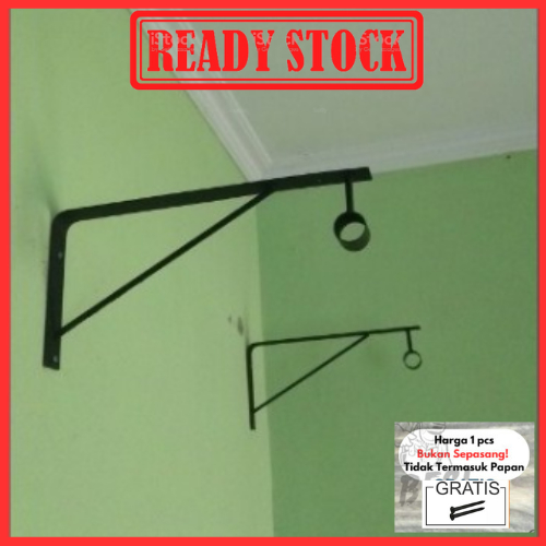 KAYU SIKU Iron Wall Elbow Rack/Wooden Board Pipe Hole Bracket/Iron Wall ...