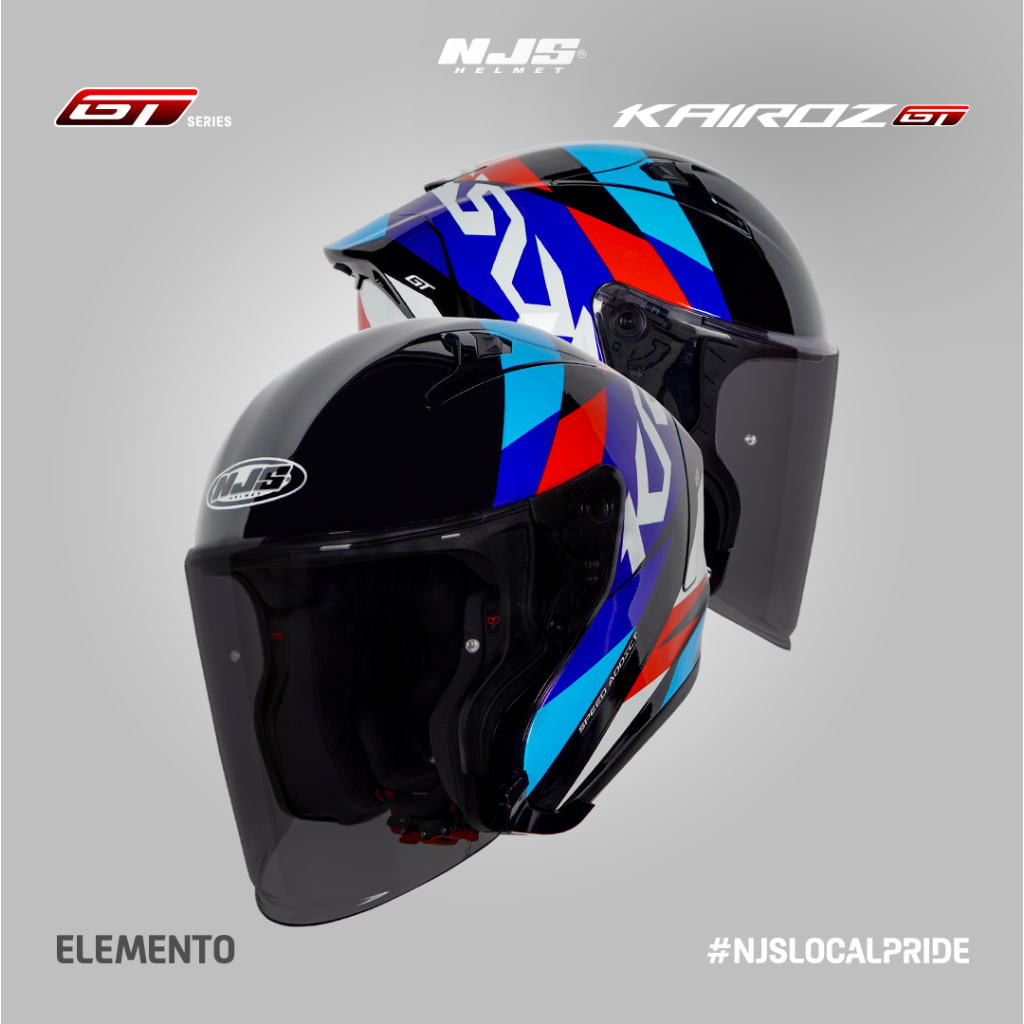 Njs Kairoz GT Elemento - Half Face Helmet | Shopee Malaysia