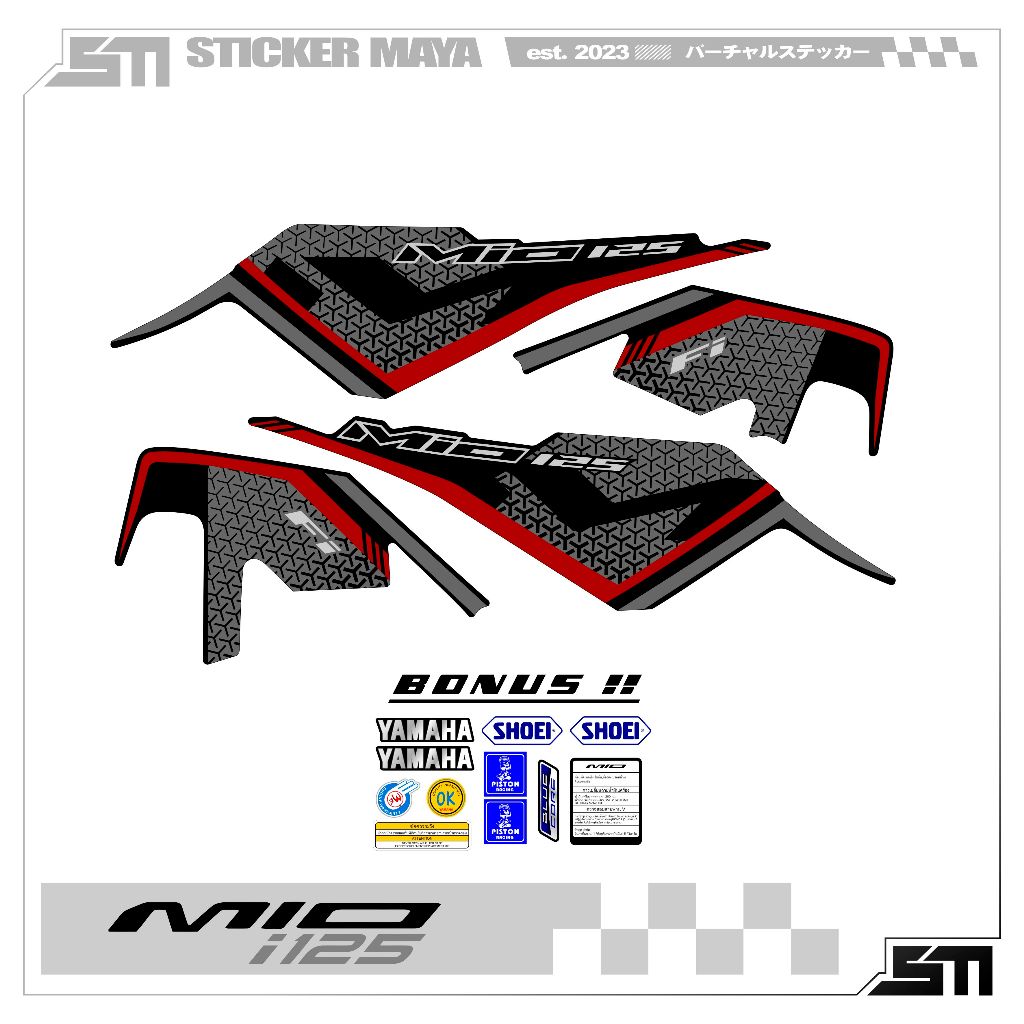 Yamaha MIO I 125 STOCK DECAL CARBON Y / 2015 / 2016 / 2017 /2018 / 2019 ...