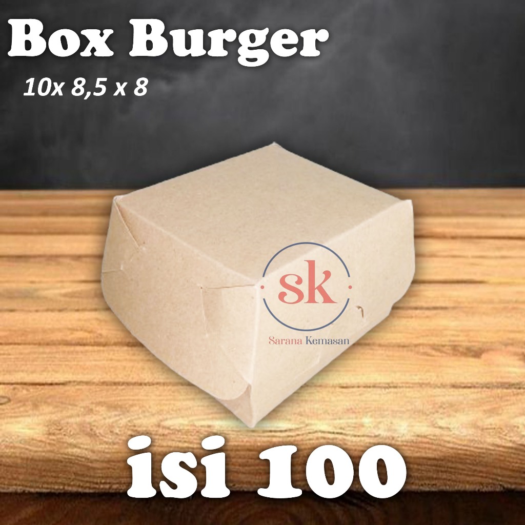 Plain Burger Box Donut Box Multipurpose Box 10x8.5x8 (100 Contents ...