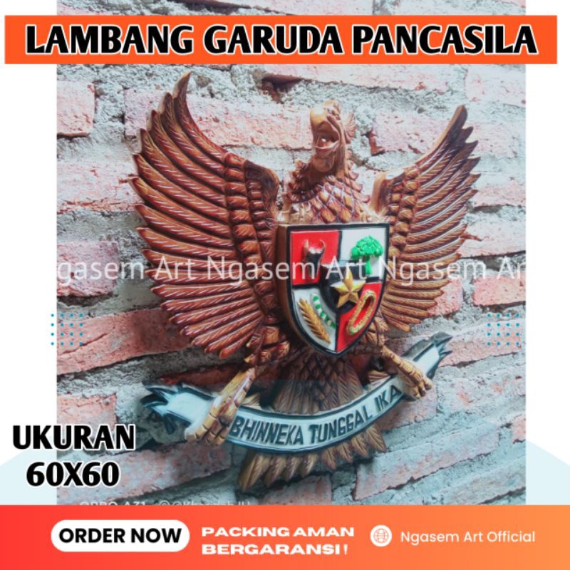 KAYU Garuda PANCASILA UK LAMBBANG 60 BROWN TEAK WOOD | Shopee Malaysia