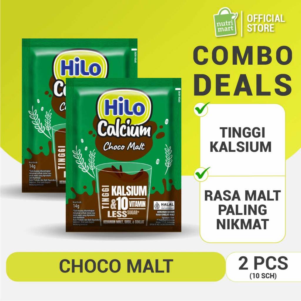 Twin Pack - HiLo Choco Malt Hi Calcium 10 Sch – High Energy Calcium ...