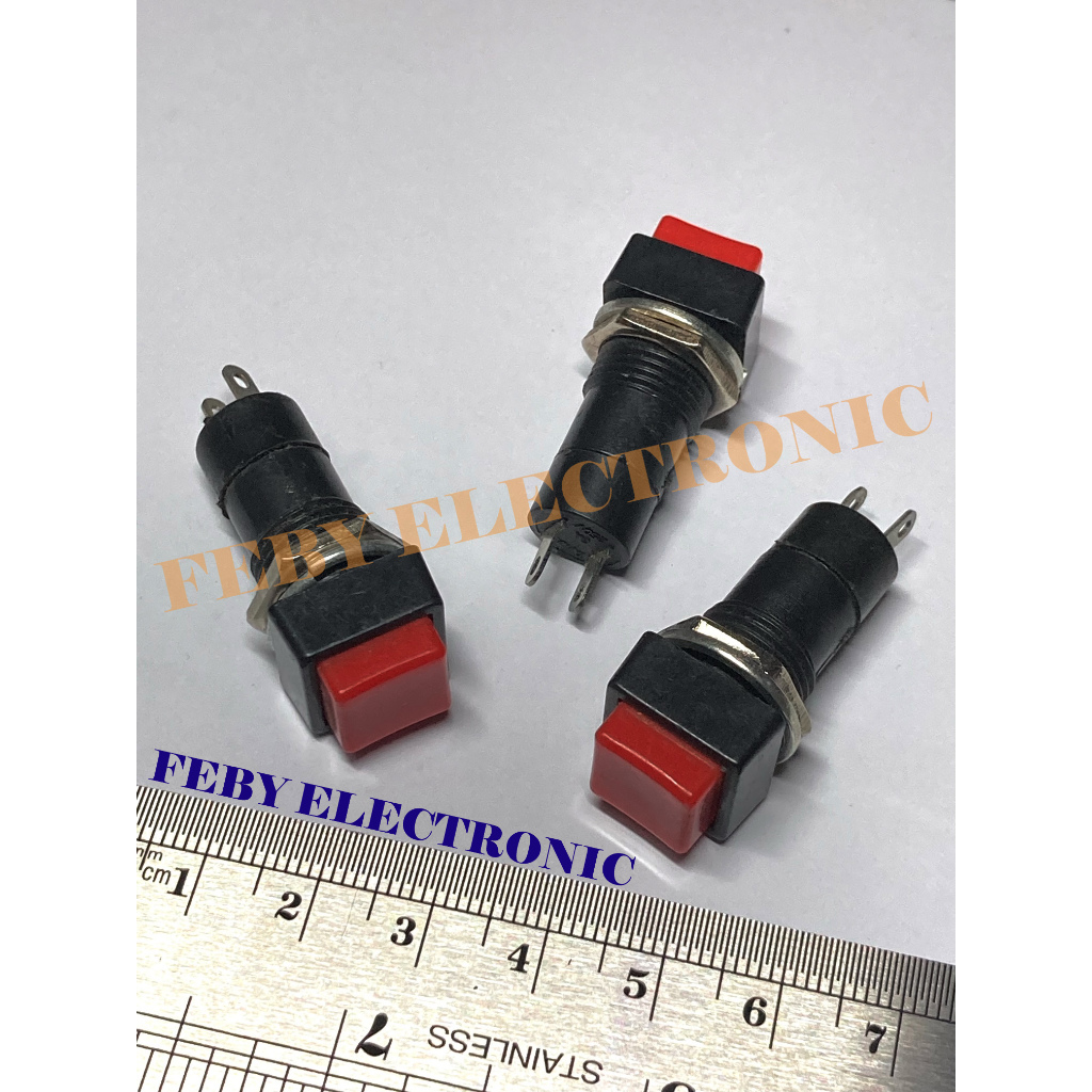 MERAH TOMBOL Switch Push on off Button Switch Button Box - Red on - off ...