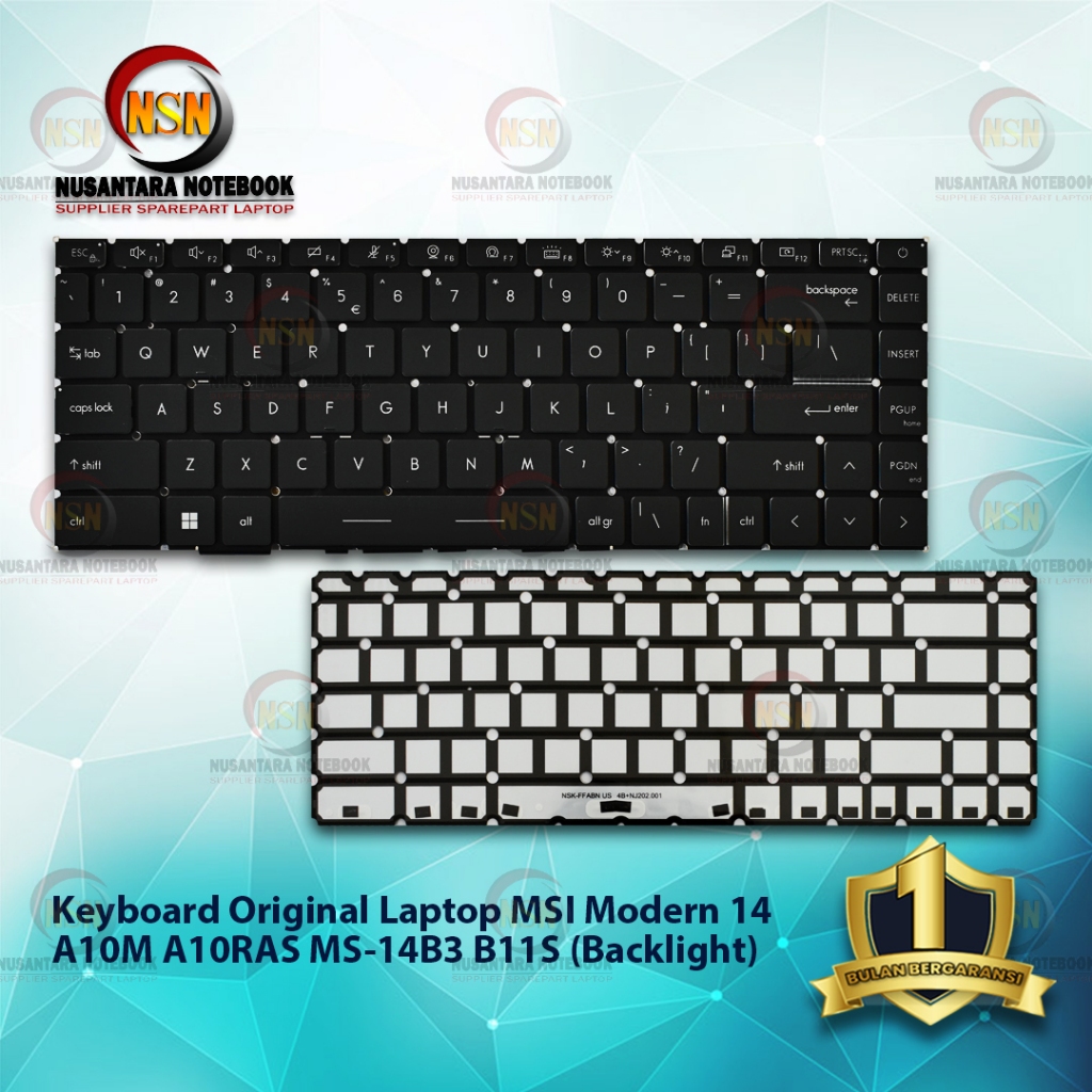 Original MSI Modern 14 A10M MS 14-B3 Backlight Laptop Keyboard | Shopee Malaysia