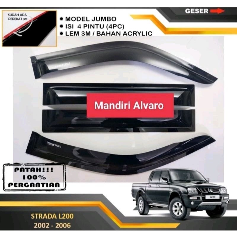 Strada L200 2002-2006 Car Door Gutter slim Convex JUMBo Model | Shopee ...