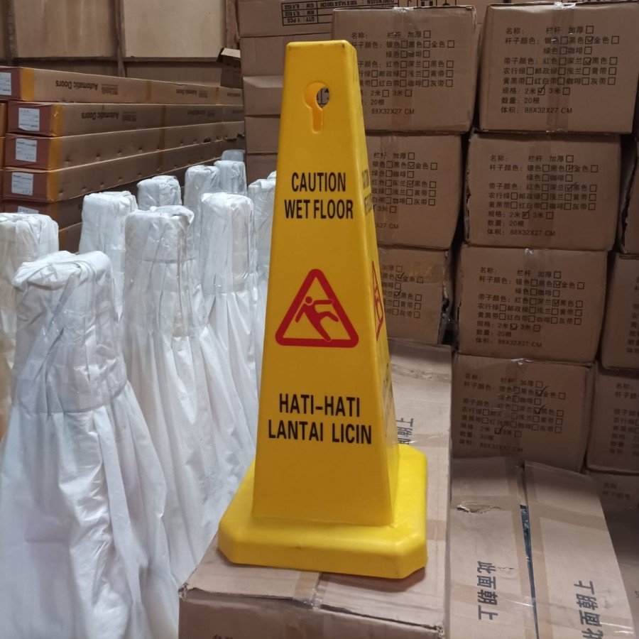 Slippery Cone Floor Warning Board/Caution Wet Floor Sign Cone | Shopee ...