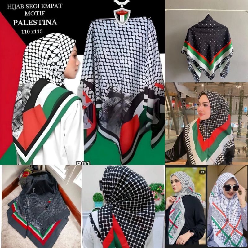 Palestinian Hijab | The Latest Viral Motif Rectangular Veil | Shopee ...