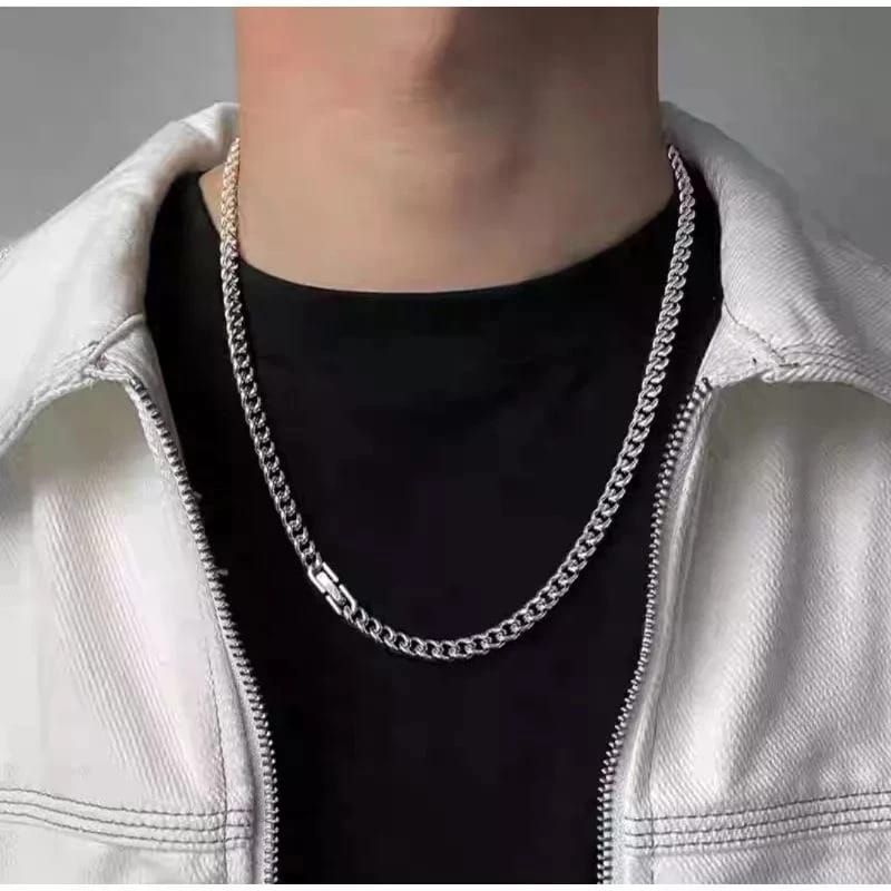 Men's TITANIUM Chain Necklace Latest Chain MODEL CLIP SILVER Stainless ...