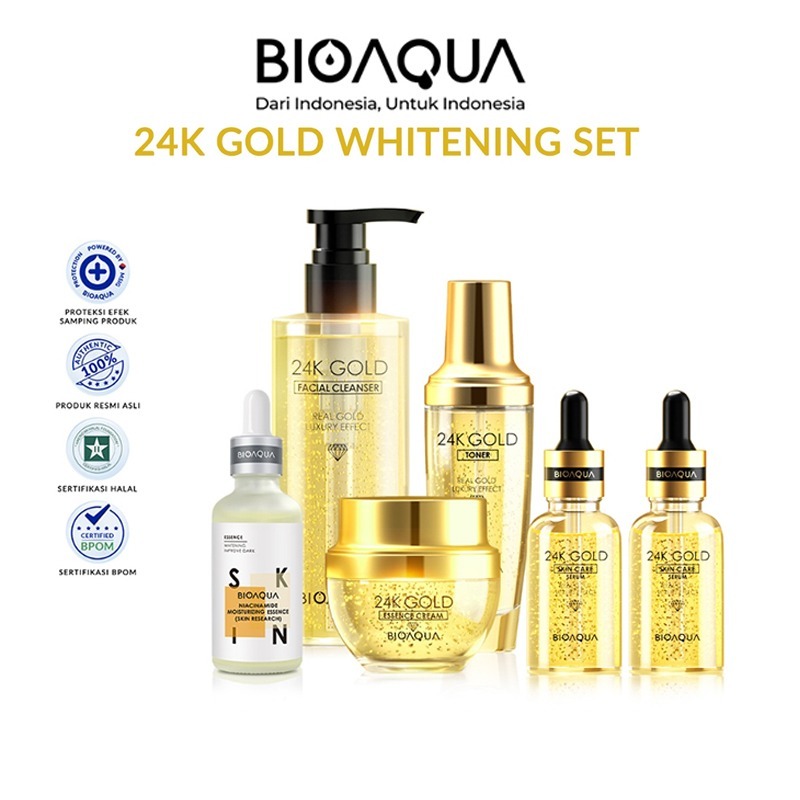 Bioaqua 24K Gold Skincare Series | Facial Cleansear Toner Cream ...