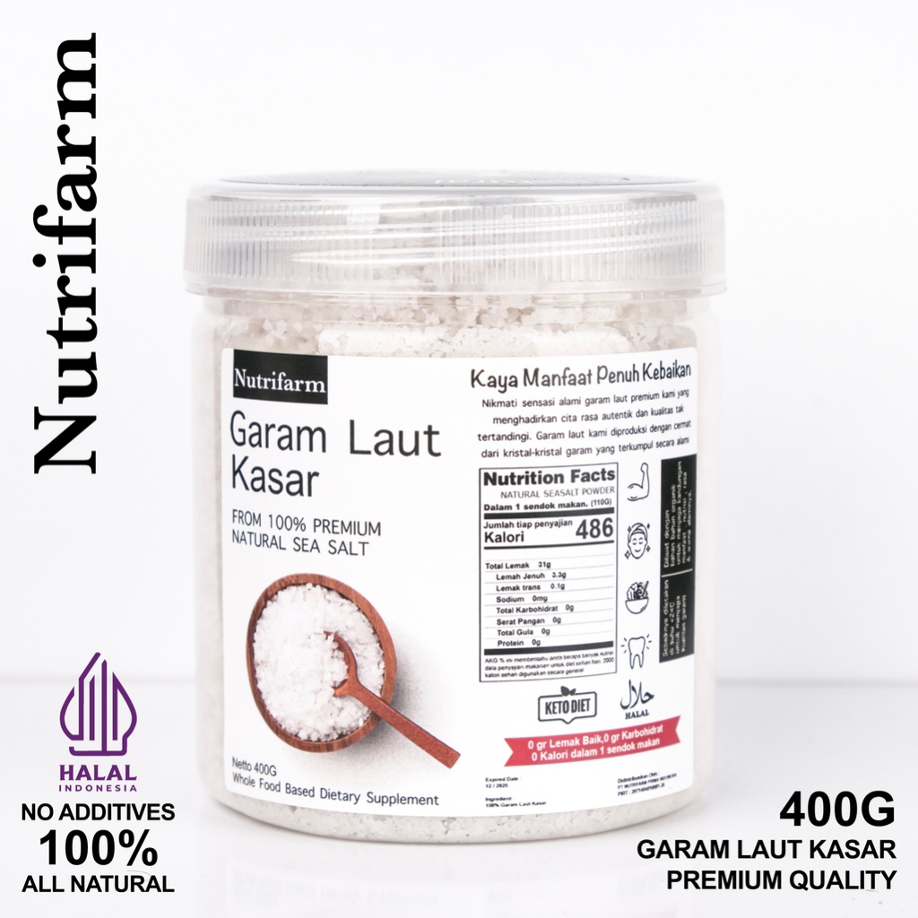 Nutrifarm ORIGINAL PURE NATURAL ORGANIC SEA SALT 400G/ ORIGINAL ORGANIC ...