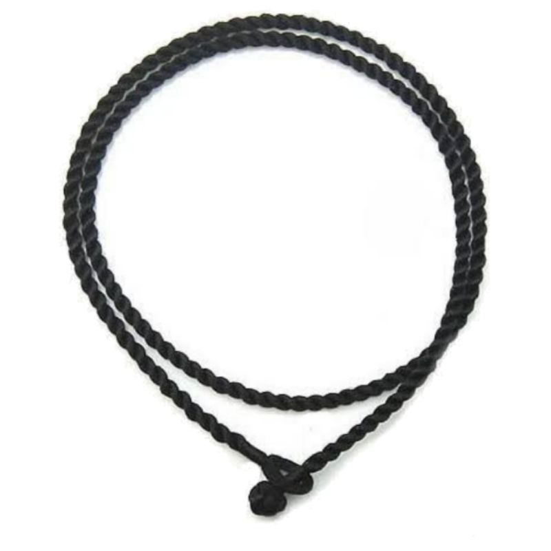 HITAM Waterpoof Plain Black Threaded Rope Necklace | Shopee Malaysia