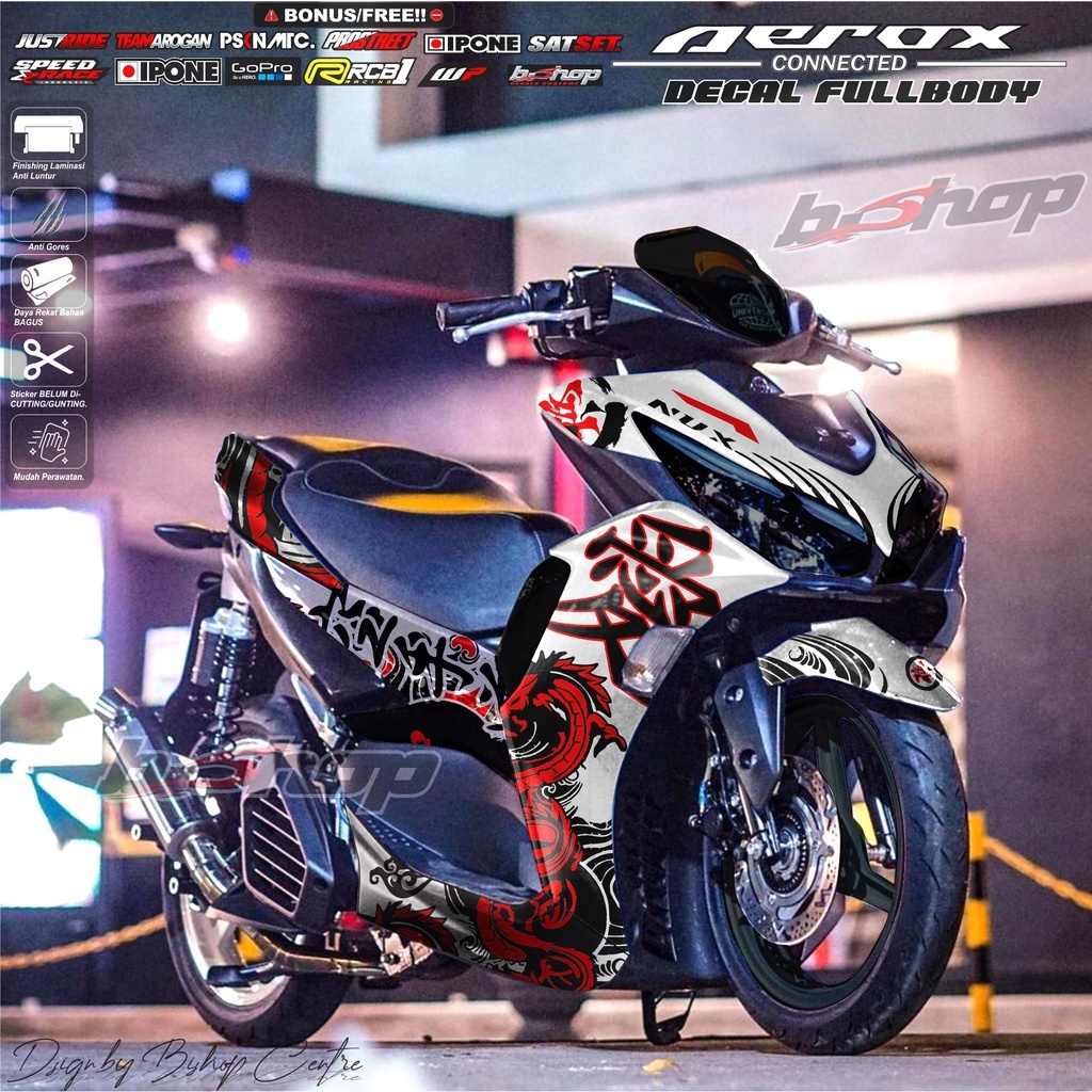 Aerox connected fullbody Sticker decal Latest Japanese kanji Variation ...