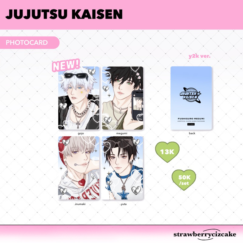 Jujutsu kaisen jjk y2k ver. photocard - strawberrycizcake | Shopee Malaysia