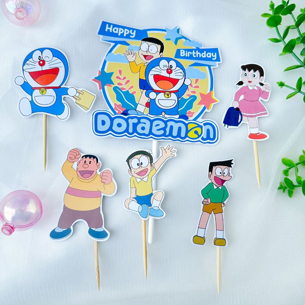 Jt - Doraemon - Mini Birthday Cake Topper / Birthday Cake Decoration ...