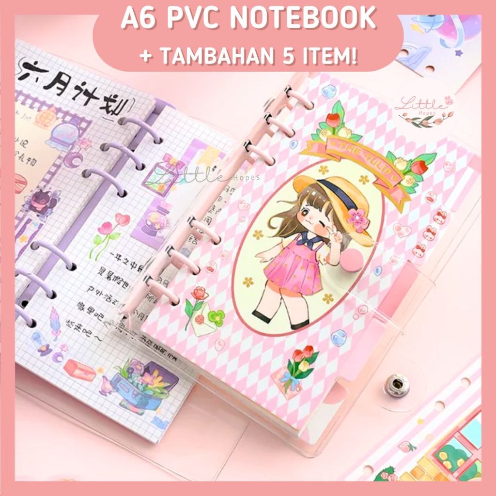 Binder Notebook Cover PVC A6 Notebook Ring Cartoon Anime Motif/Children ...