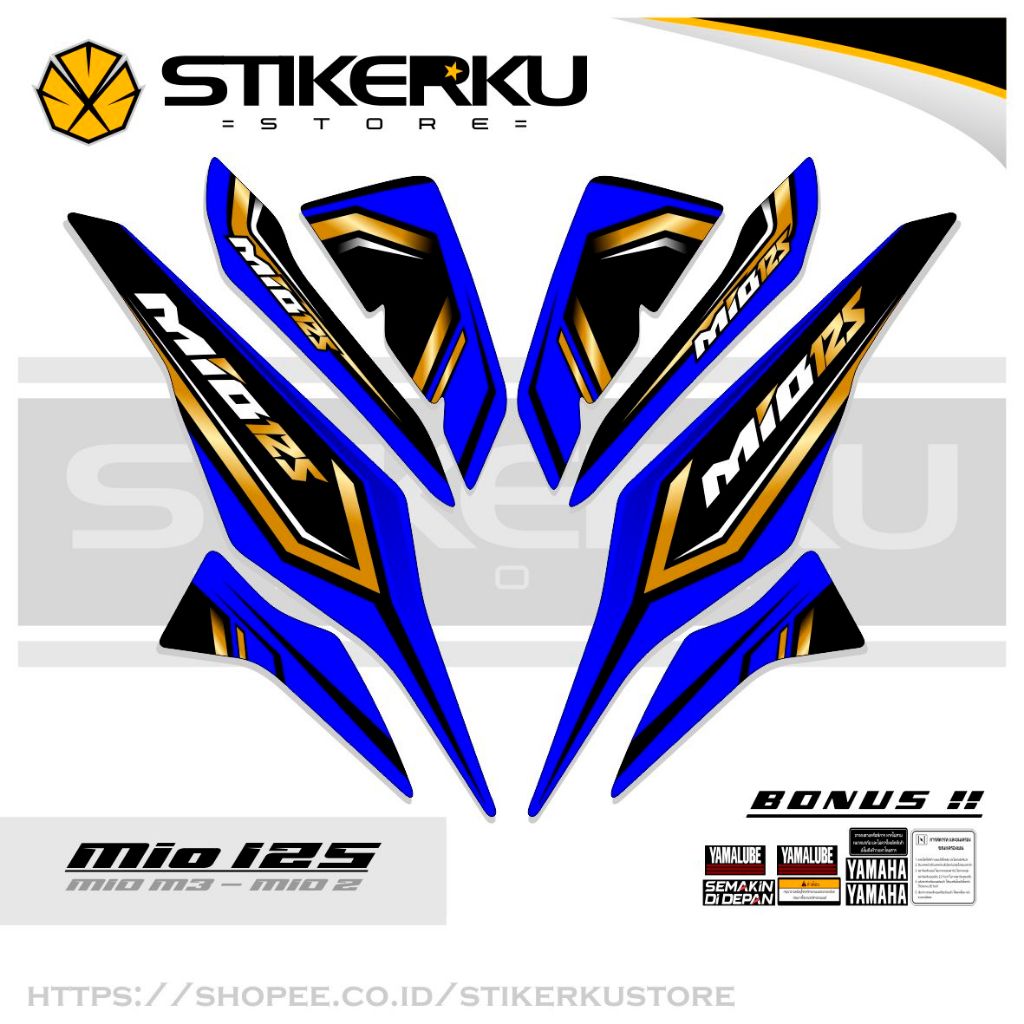 Striping MIO 125 MOTIF 55 / STICKER MIO M3 / Z / 125 / SOLARIZ STICKERS ...