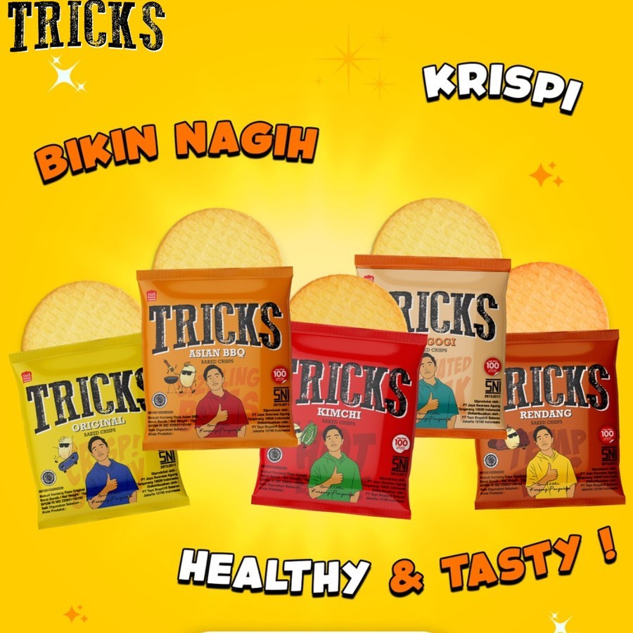 Tricks Snack Crisps Potato Baked Crisps 1 box 60gr Contents 4pcs ...