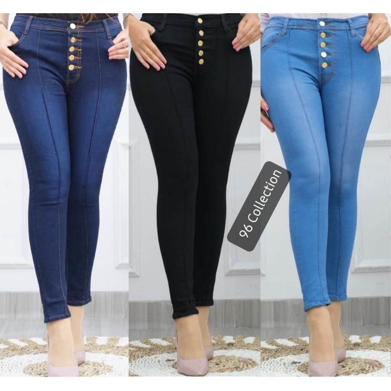 Women's BOYFRIEND JEANS 5 Button/Women's JEANS/HW 5 Button | Shopee ...