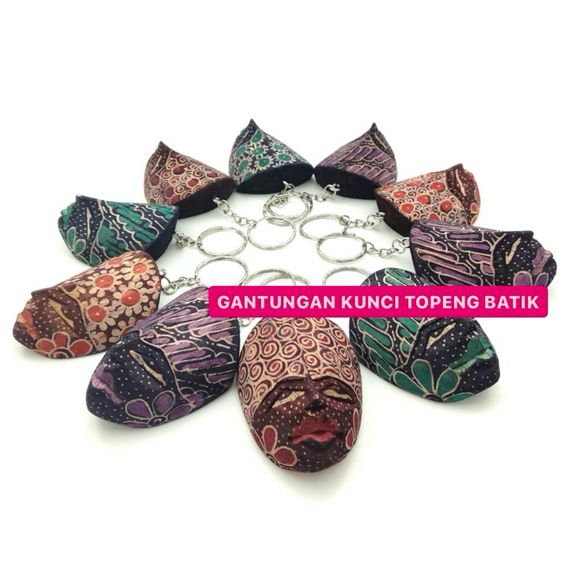 GANTUNGAN Batik mask key chain 1 code (20pcs) souvenir typical jogja ...