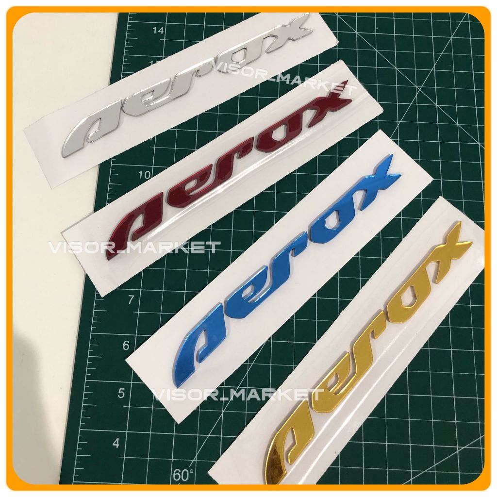 Aerox EMBLEM Embossed 3D LOGO AEROX Acrylic EMBLEM One Pair Left Right ...