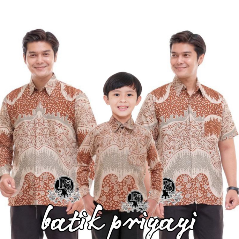 KEMEJA Boys Batik Shirt Long Sleeve Father And Son Batik Terracotta ...