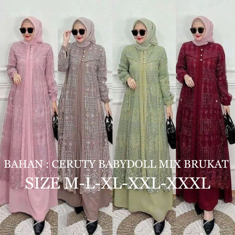 NEWEST GAMIS HAYYA DRESS WD CERUTY BABYDOL MATERIAL FULL LINING MIX ...