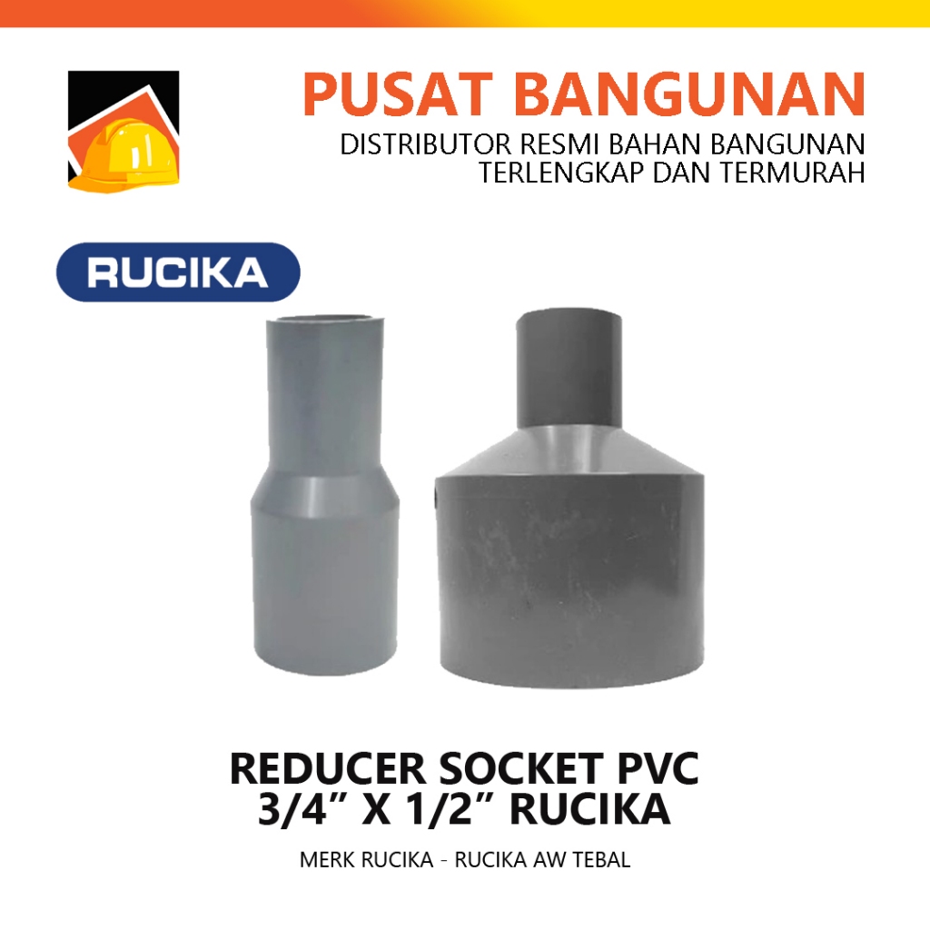 Reducer Sok/Vlok Sok 3/4" X1/2" PVC Rucika AW | Shopee Malaysia