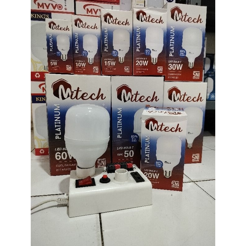 CAHAYA PUTIH Mitech LED Light Bulb 20watt Bright White And Yellow Light ...