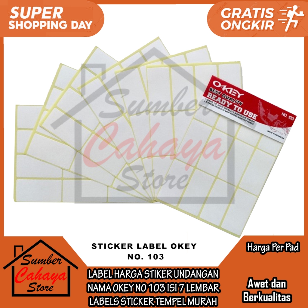 Price LABEL STICKER Invitation STICKER Name Okay NO. 103 Contents 7 ...