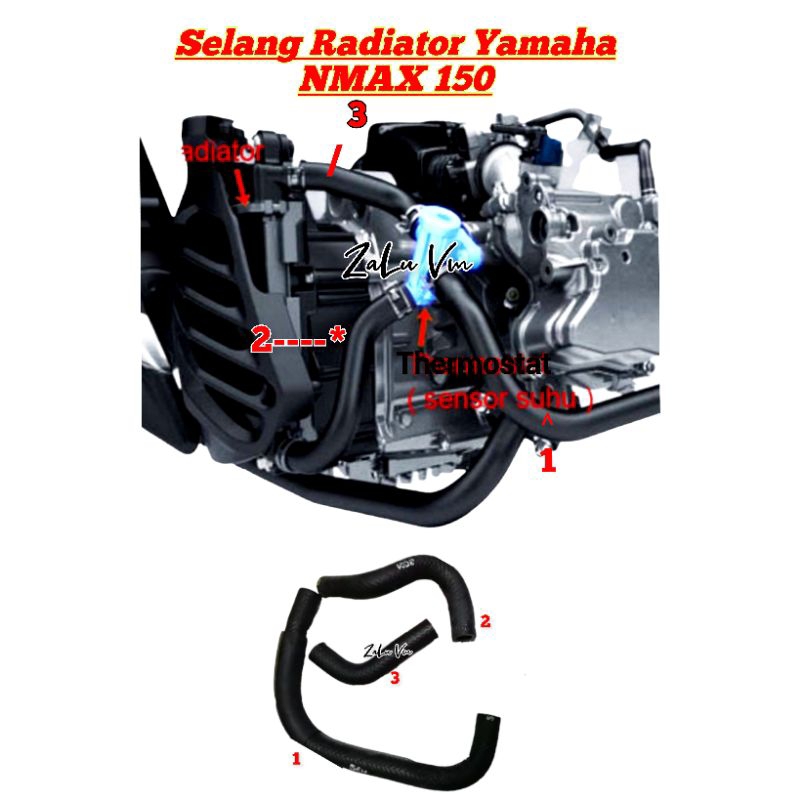 Yamaha NMAX RADIATOR Hose 1 SET (3Pcs) | Shopee Malaysia