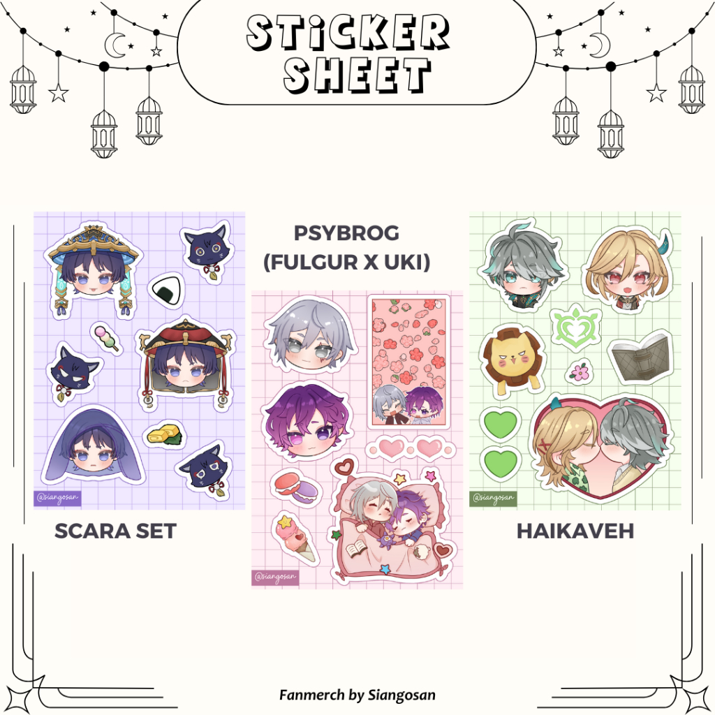 GENSHIN IMPACT VTUBER STICKER SHEET A6 | Shopee Malaysia