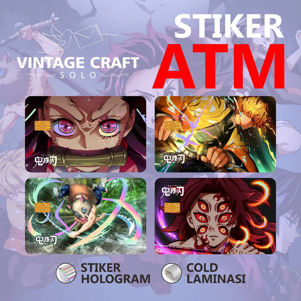 Anime Kimetsu No Yaiba Hologram Premium ATM Skin Card Sticker NEW ...