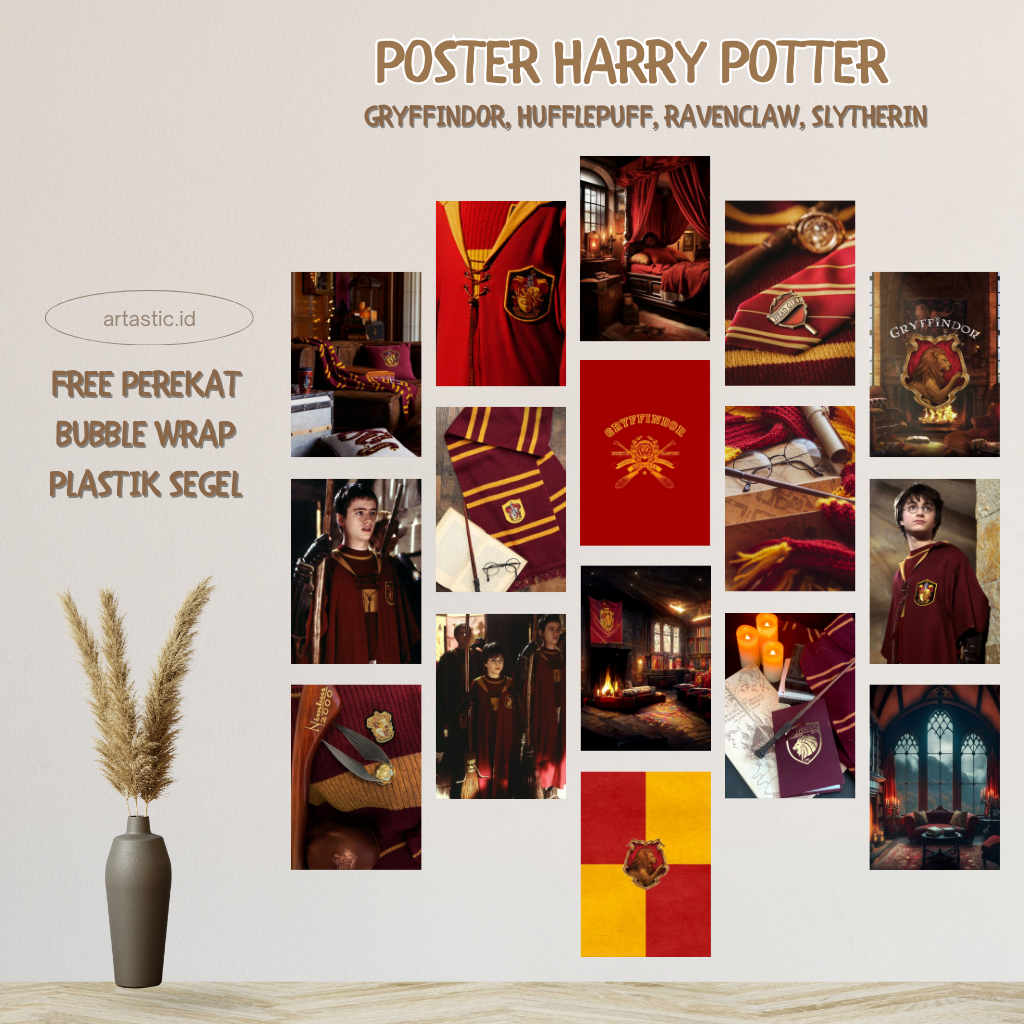 Harry POTTER HOGWART GRYFFINDOR SLYTHERIN HUFFLEPUFF RAVENCLAW Poster ...