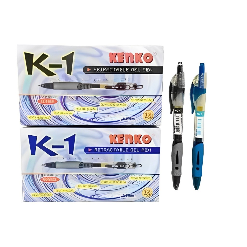 HITAM Kenko K-1 BLACK & BLUE PEN GEL 1 DOZEN (12 PCS/FRUIT) | Shopee ...