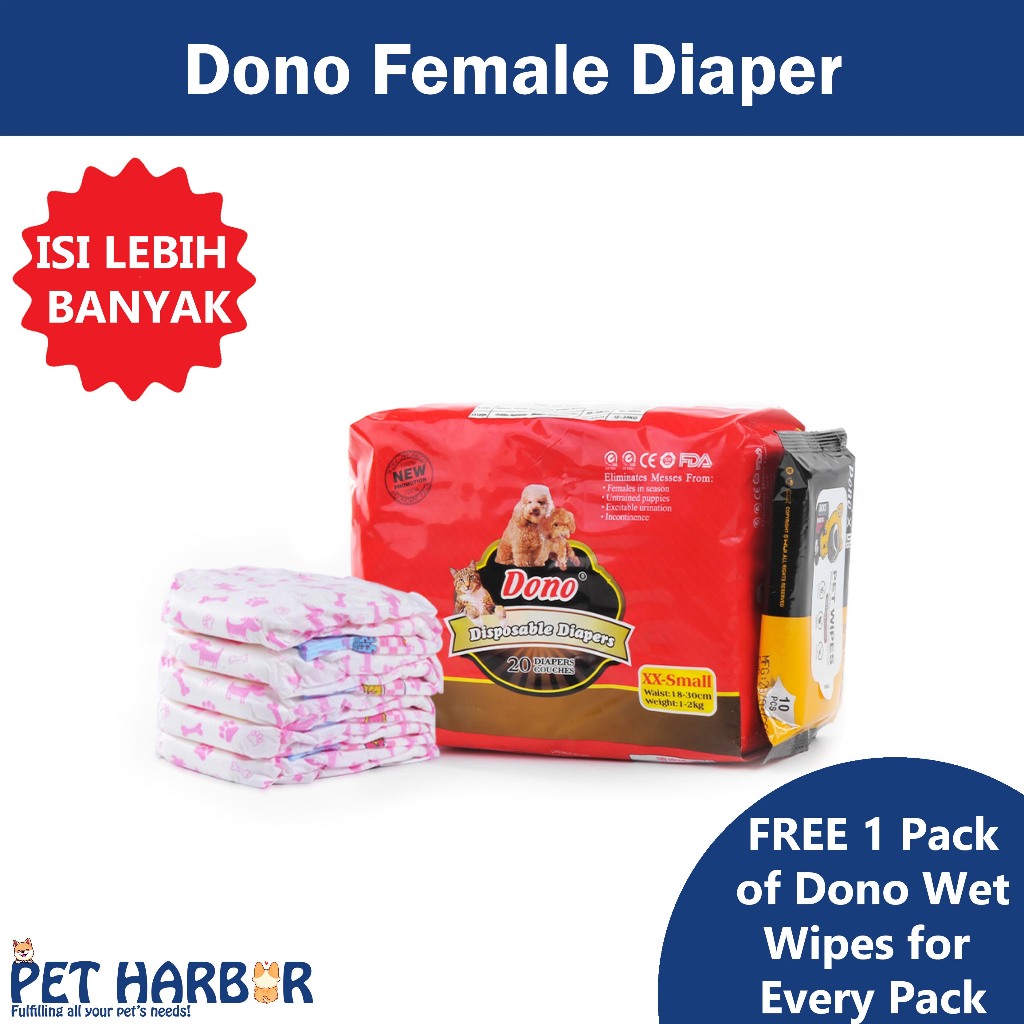 Dono Dog Diapers/Female Dog Diapers - Disposable Diapers | Shopee Malaysia