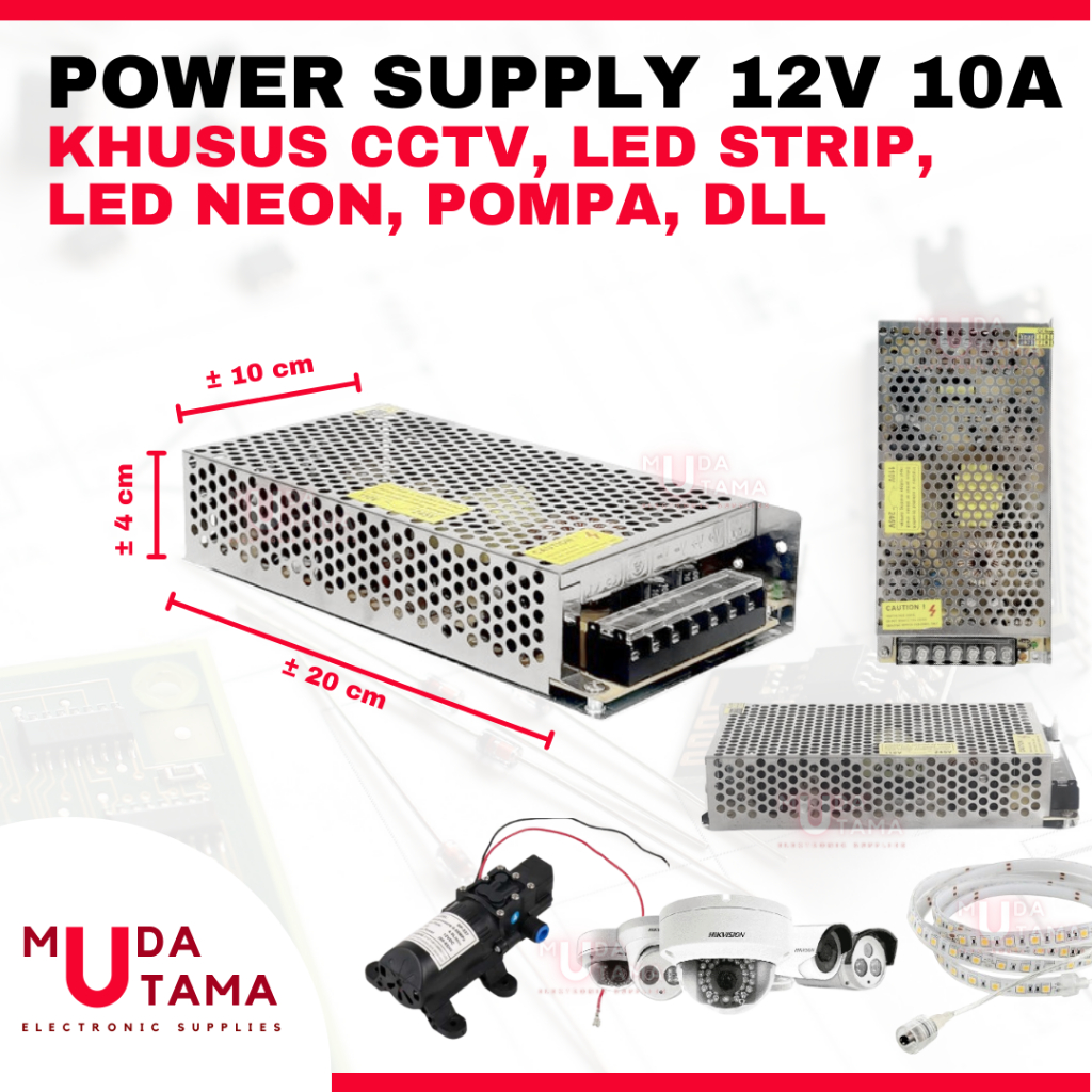 Power SUPPLY 12V 10A For CCTV, LED STRIP, PUMP - HIGH QUALITY - ADAPTER 12V 10A - TRANSFORMER ...