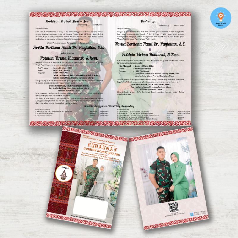 50 Sheets of Batak Wedding Invitations (4 pages & 8 Pages) | Shopee ...