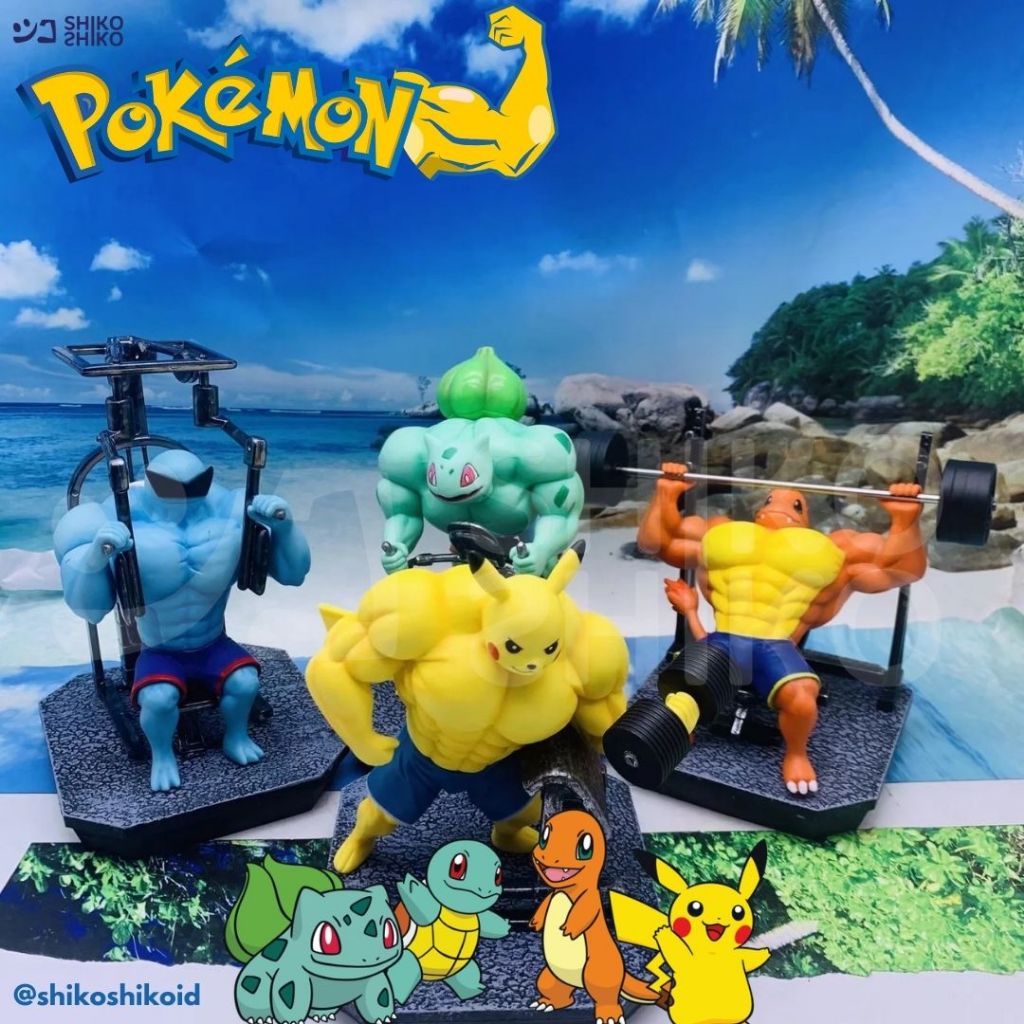 FGpom Figure Pokemon Muscle Strong Muscle Gym Pikachu Charmander ...