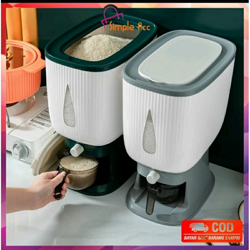 Rice dispenser 10kg Rice Box dispenser Storage Box | Shopee Malaysia