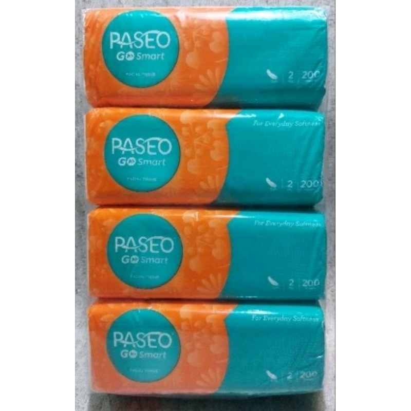 Tissue PASEO GO SMART 200 S 4 PACKS 2 PLY FACIAL TISSUE | Shopee Malaysia