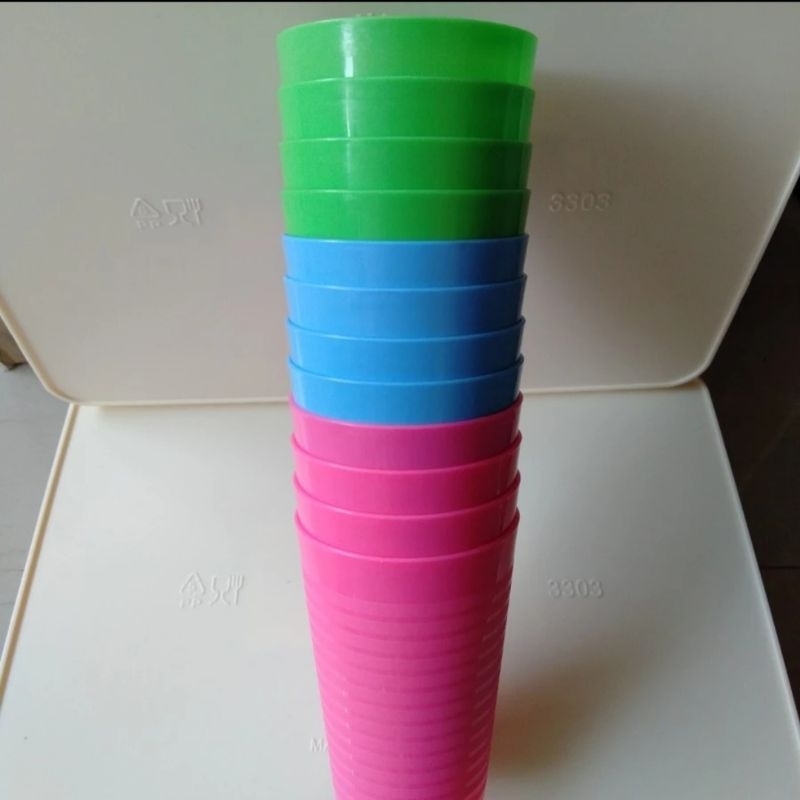 (12pcs) Plastic Cups Dozens of glasses 350ml plastic cups/plastic cups ...