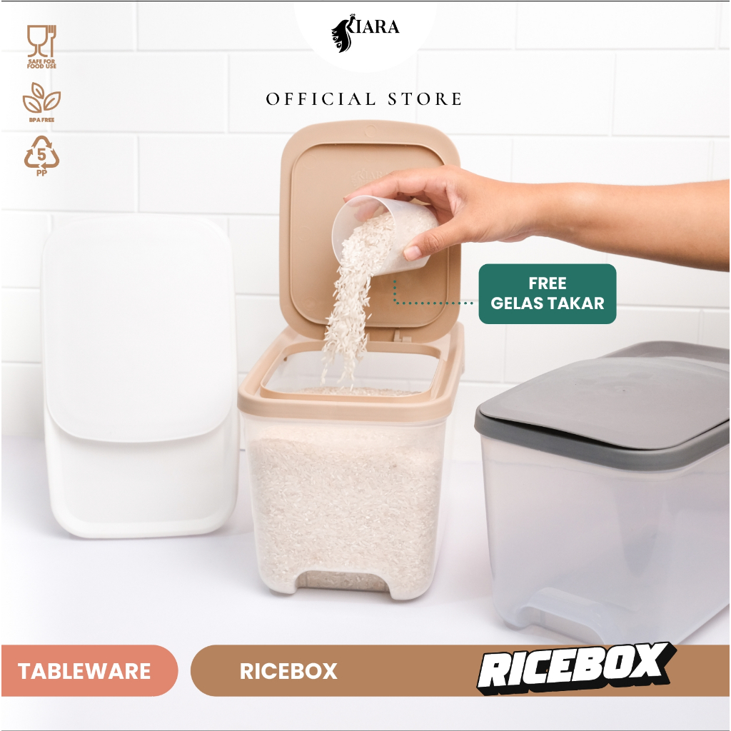 Kiara HOUSEWARE Rice Box 5KG & 10 KG Rice Storage Box 5KG Free ...